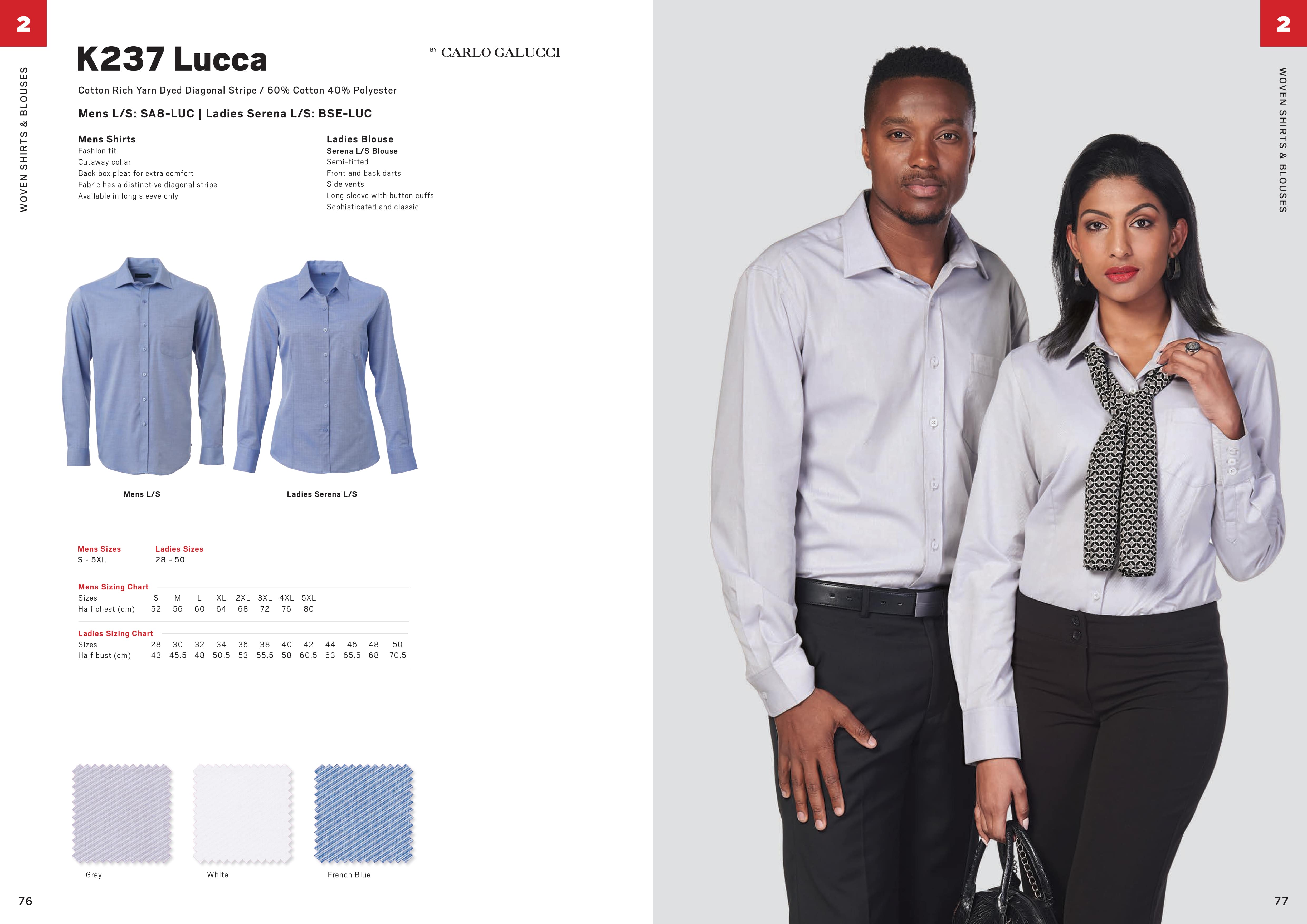 Ladies Lucca K237 L/S Blouse - French Blue | Rolando Clothing South Africa