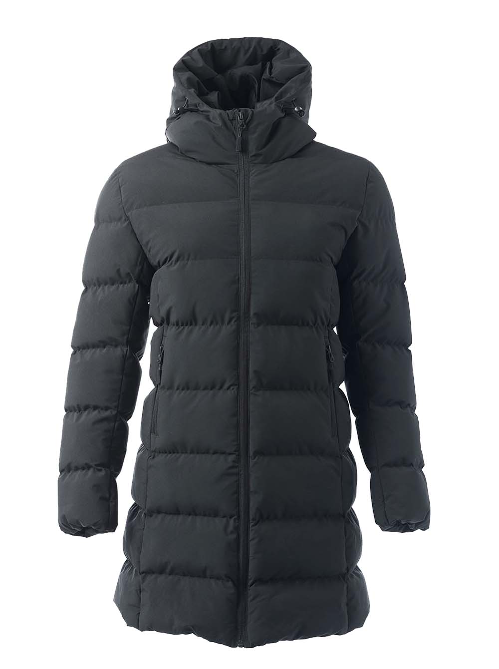Ladies Hayden Longer Length Puffer Jacket - Black | Rolando Clothing ...
